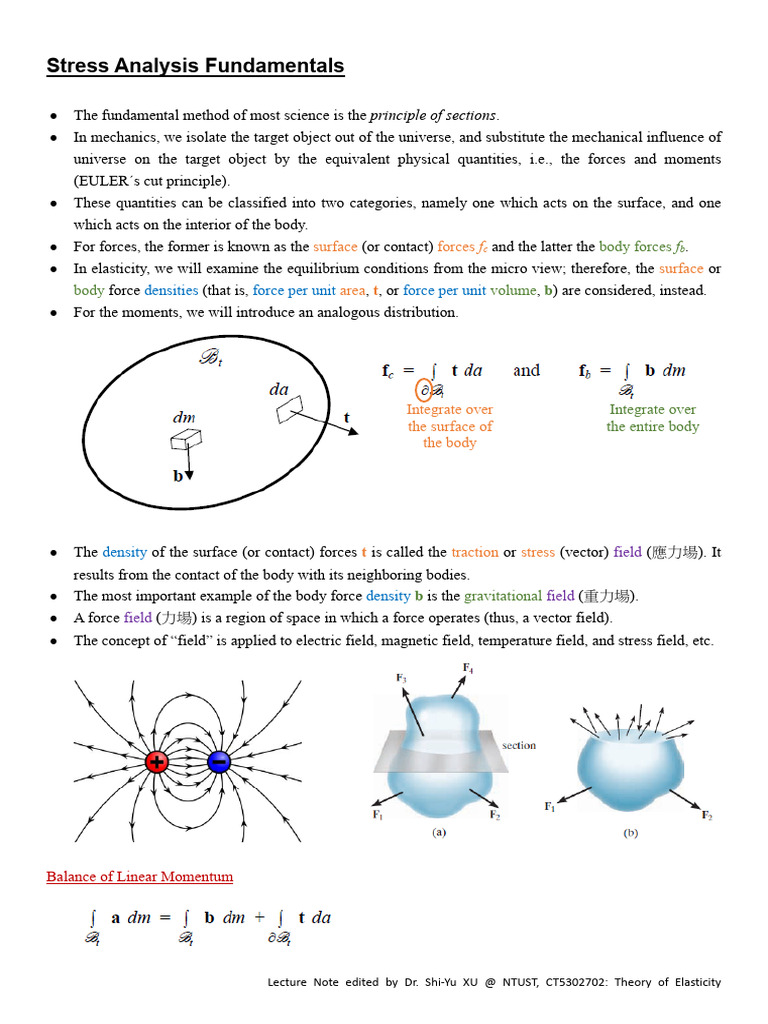 Elasticity Theory: Stress Analysis Basics | PDF | Force | Stress ...