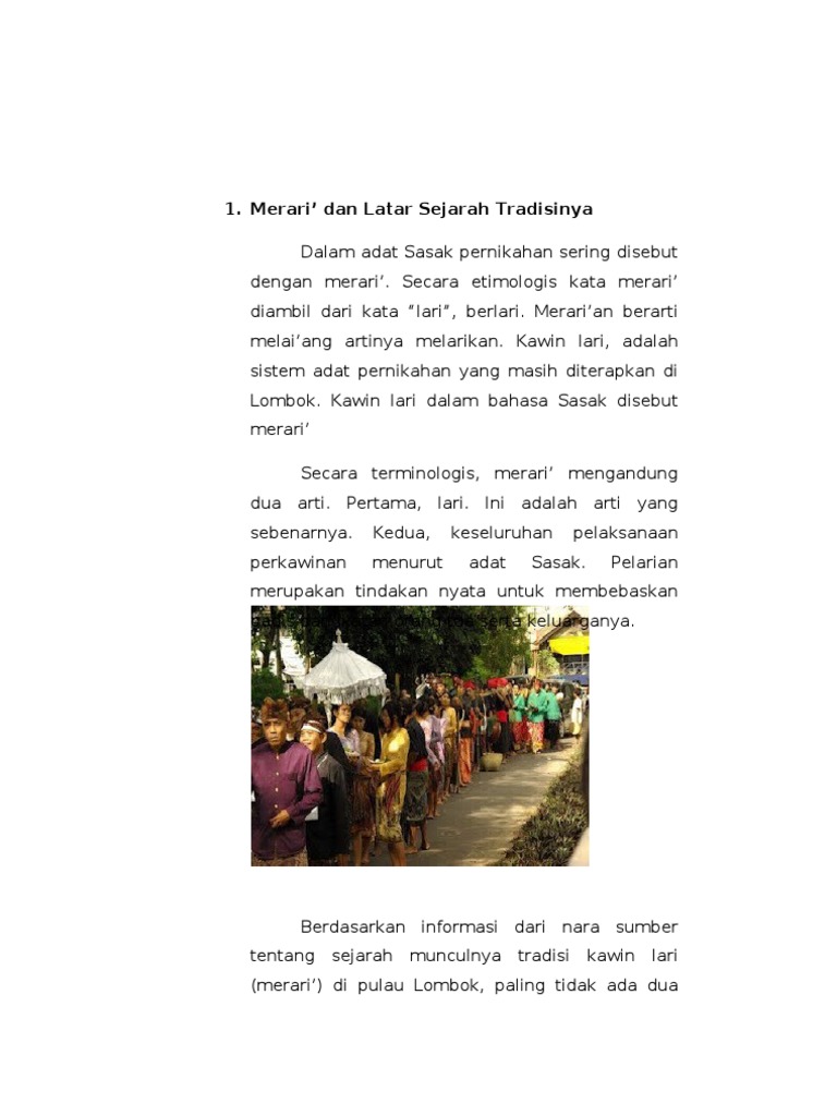 Sejarah Merariq Di Lombok | PDF