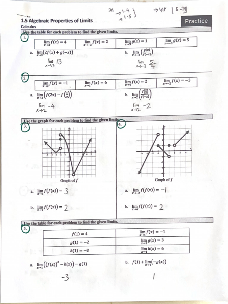1.5 Algebraic Properties of Limits | PDF