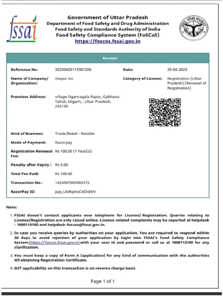 Food Licence | PDF