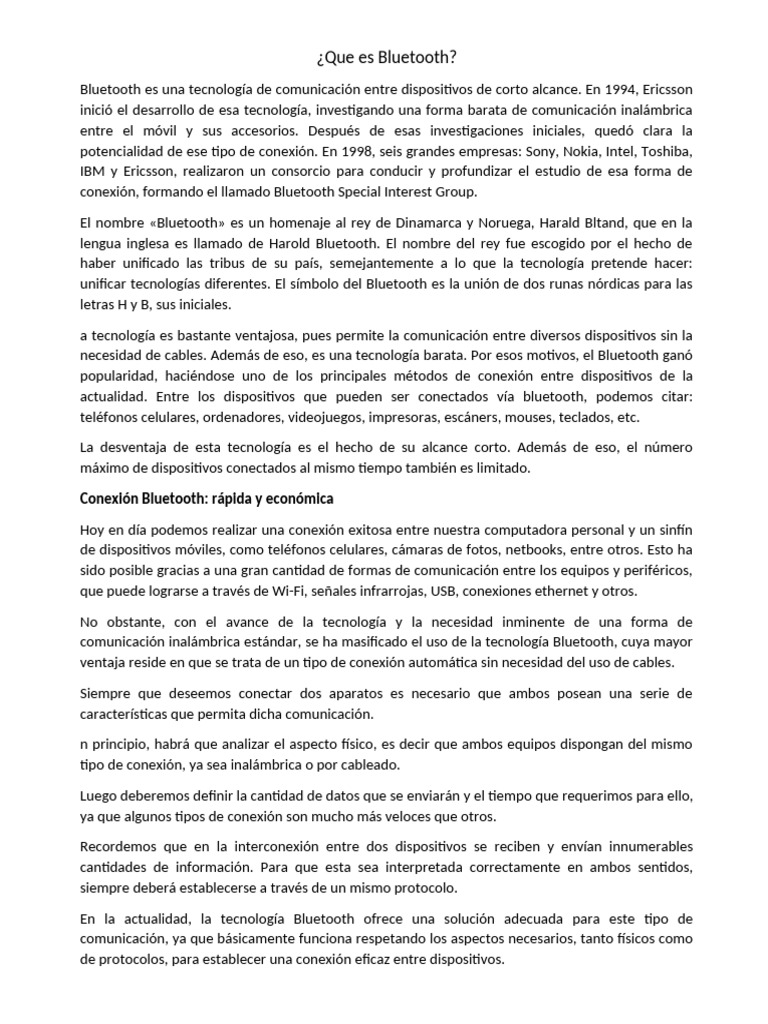 Bluetooth | PDF | Bluetooth | Inalámbrico