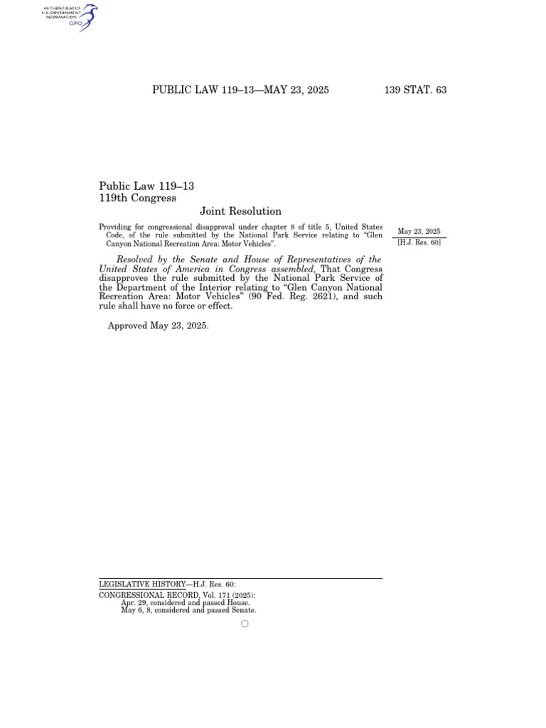 PLAW-119publ13 | PDF | Government | Public Law