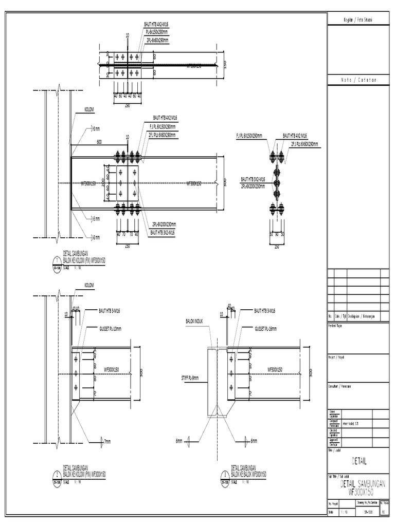 Detail Sambungan Baja Konstruksi | PDF