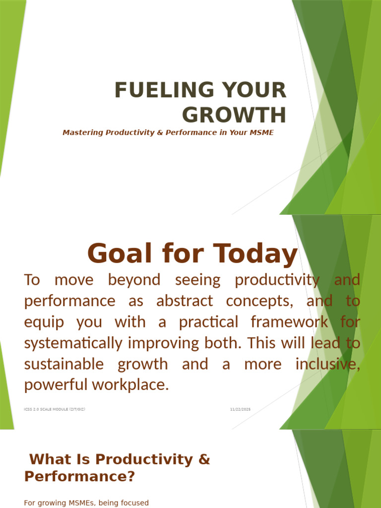 FUELING YOUR GROWTH (Productivity & Performance) | PDF | Performance ...