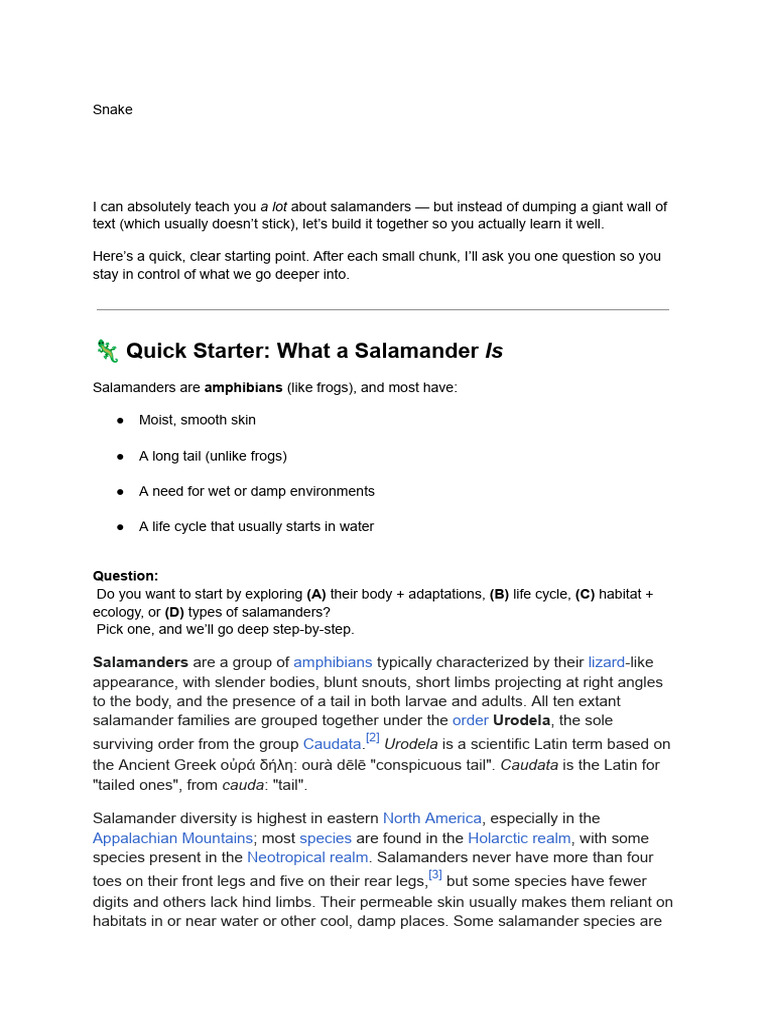 Snake | PDF | Amphibian | Gill