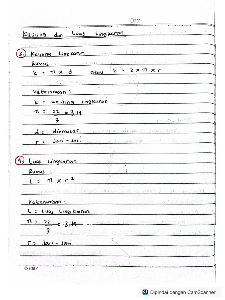 Luas Dan Keliling Lingkaran | PDF