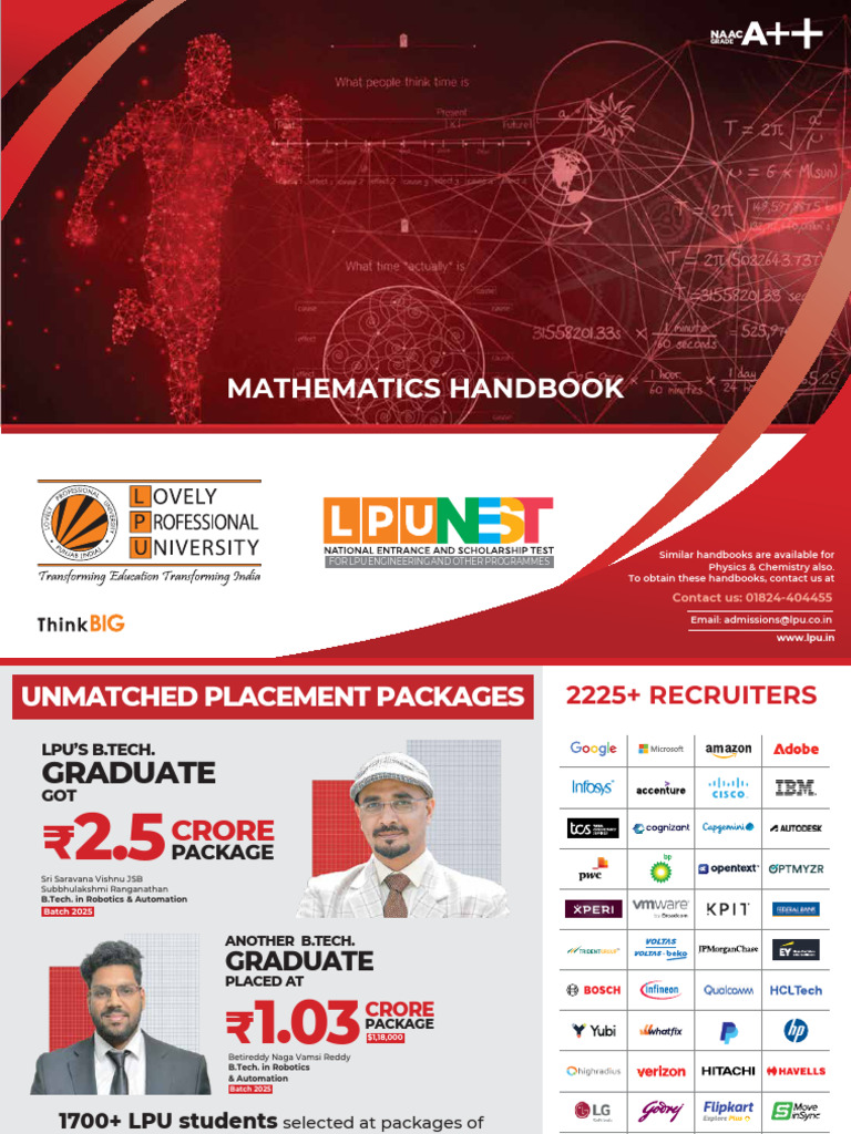 LPU Engineering Mathematics Handbook | PDF | International Student