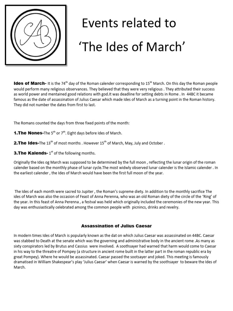 Ides of March: History and Significance | PDF