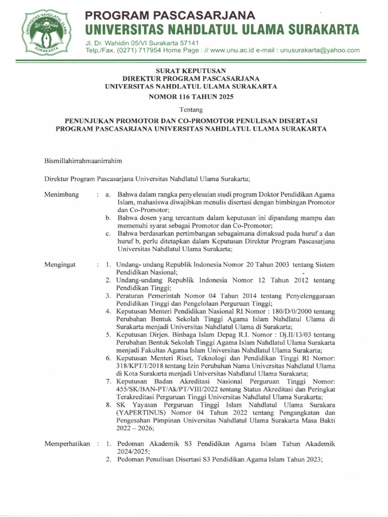 116 - SK Pembimbing Disertasi A.N. Dian Permana | PDF