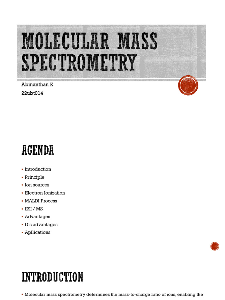 Molecular Mass Spectrometry Overview | PDF | Mass Spectrometry ...