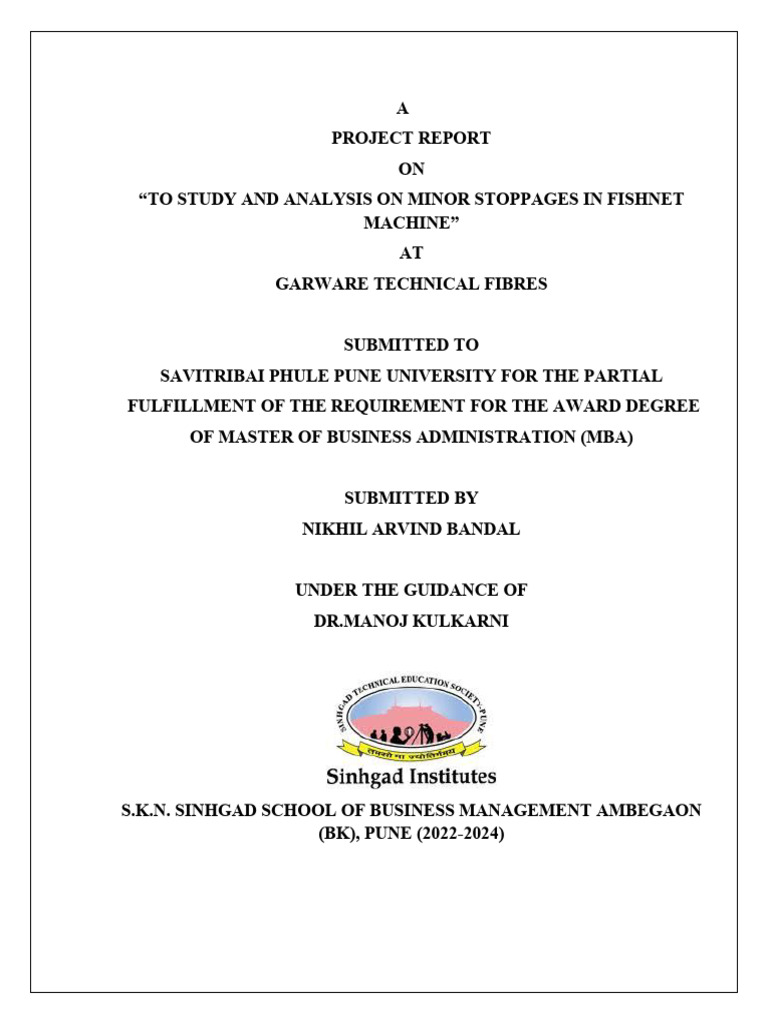Nikhil Bandal Minor Stopages Project Update 04.11.2023 | PDF | Rope ...