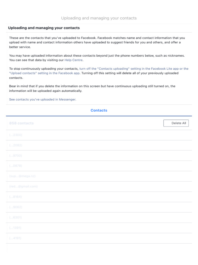 Uploading and Managing Your Contacts 2 | PDF | Facebook