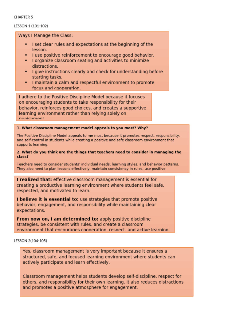 CHAPTER 5 | PDF | Classroom Management | Learning