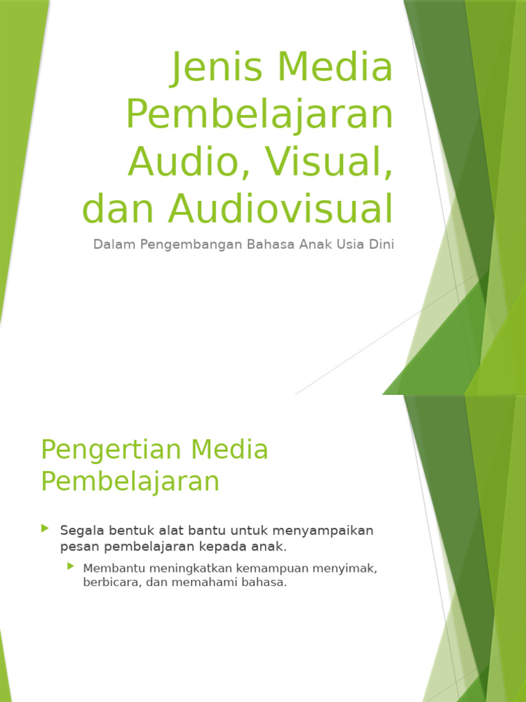 PowerPoint Jenis Media Pembelajaran AUD | PDF