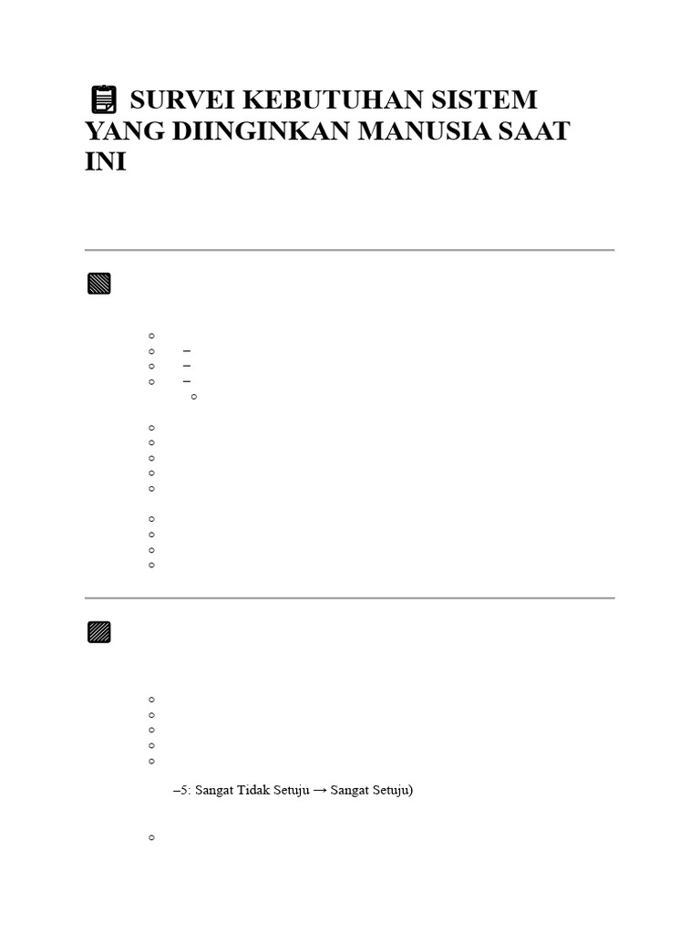 Survei Kebutuhan Sistem Digital Saat Ini | PDF