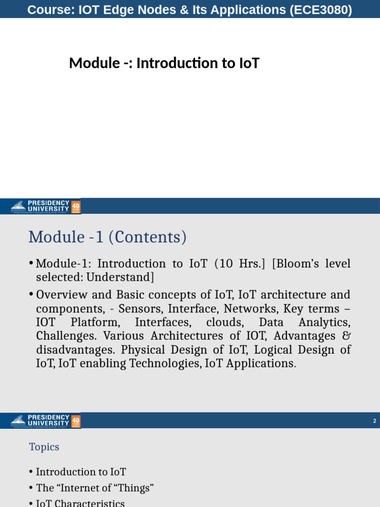 IOT Edge Nodes and Its Applications_ECE3080_Module1-1 | PDF | Internet Of Things | Computer Network