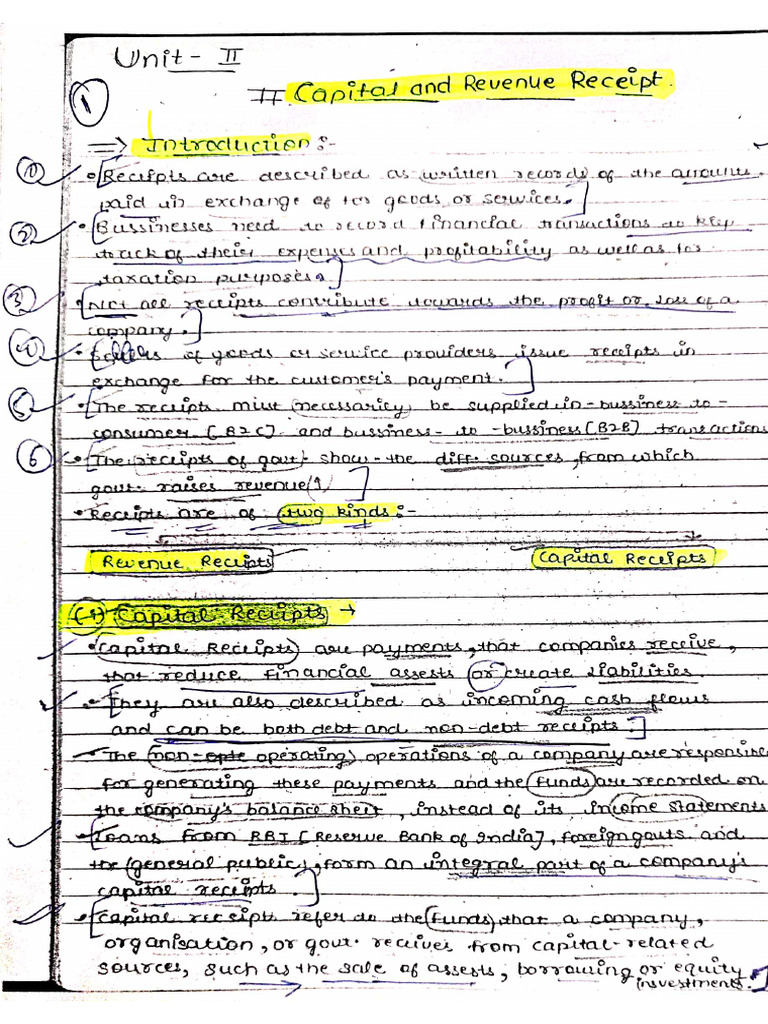 Capital and Revenue Receipt | PDF