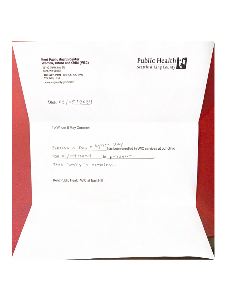 WIC Proof Client&Homeless | PDF