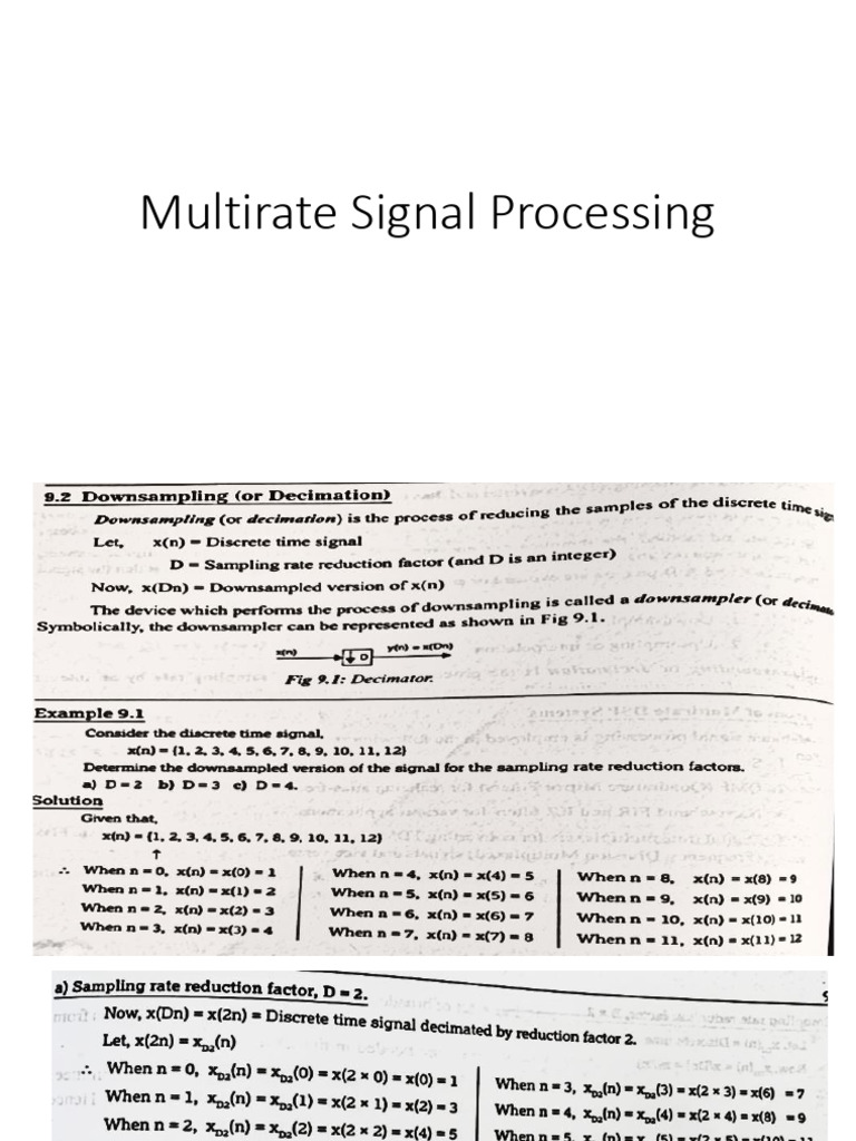 Multirate Signal Processing | PDF