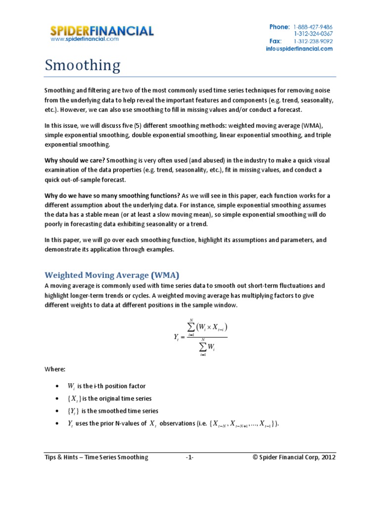 Time Series Smoothing in Excel | PDF | Moving Average | Errors And ...
