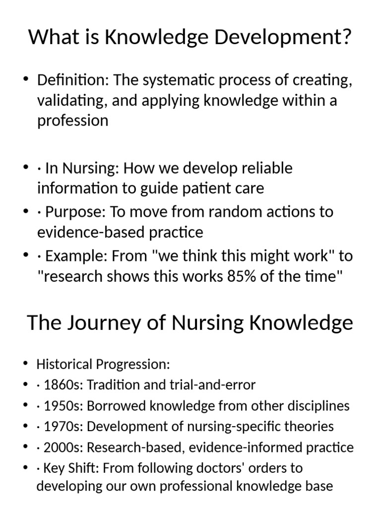 Understanding Knowledge Development in Nursing | PDF | Knowledge | Concept