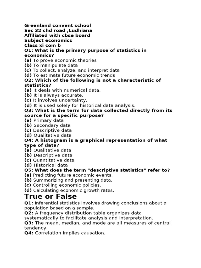 Introduction To Statistics | PDF