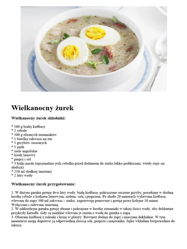 Przepis Na Zurek | PDF