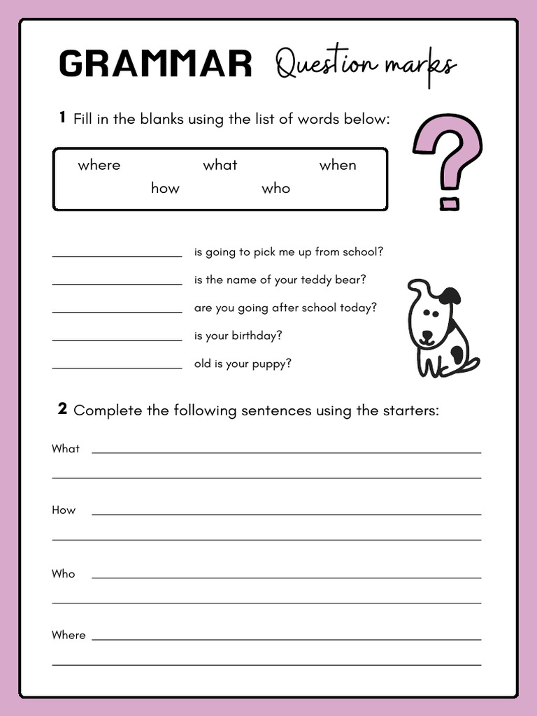 Grammar Question Mark Worksheet | PDF