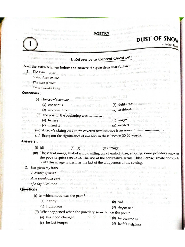Extra Questions Poetry (First Flight) | PDF