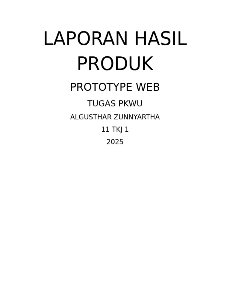 Laporan Prototype Web untuk PKWU 2025 | PDF