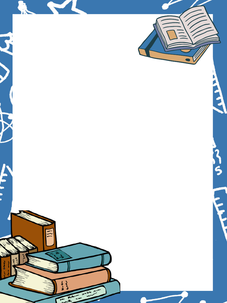 Blue White Modern Book Page Border | PDF