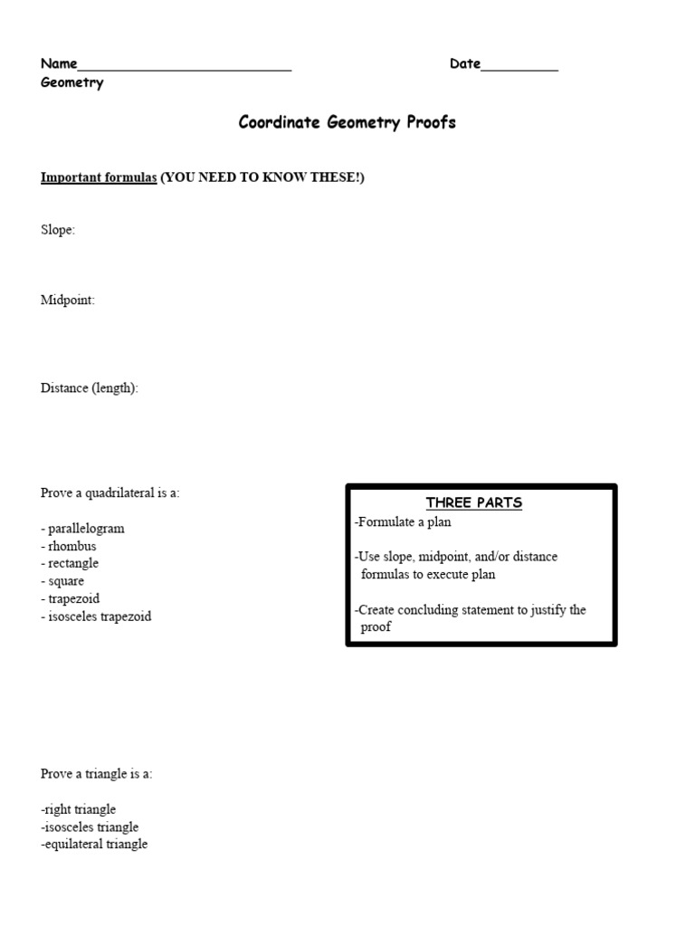 Coordinate Geometry Proofs Guide | PDF | Rectangle | Euclidean Geometry