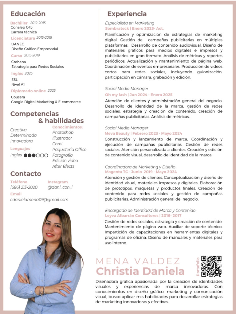 CV Christia Daniela Mena Valdez (Asistente Comercial & Marketing) | PDF ...