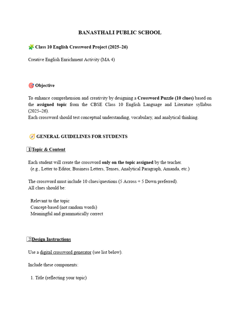 Guidelines For Crossword Generation | PDF | Crossword | Human Communication