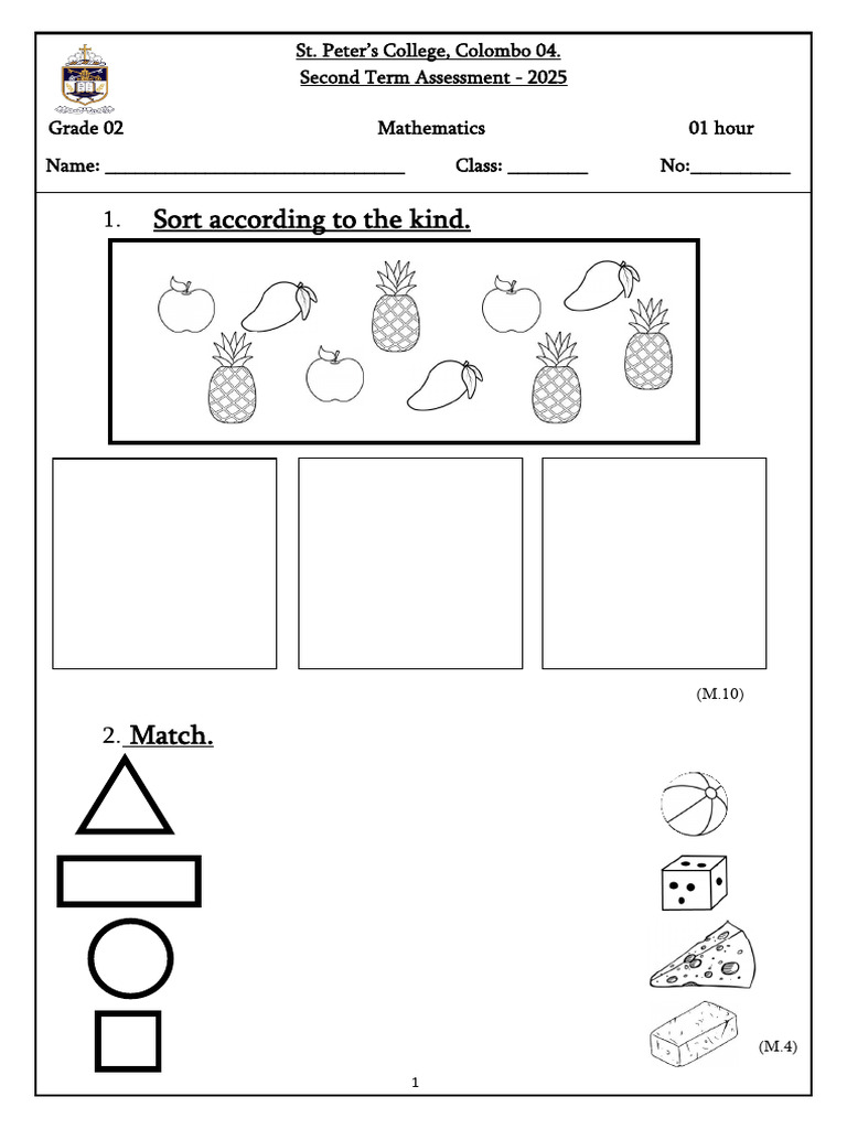 Grade 02 - Mathematics - English - 2025 | PDF | Chess Openings | Chess Theory