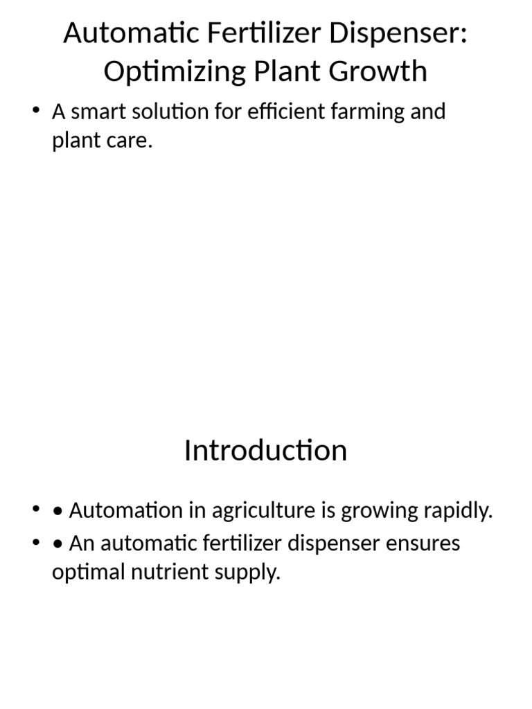 Automatic Fertilizer Dispenser | PDF