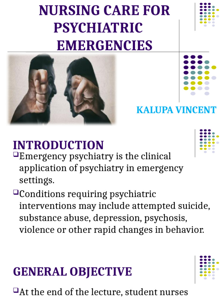 Psychiatric Emergencies | PDF | Psychiatry | Mental Disorder