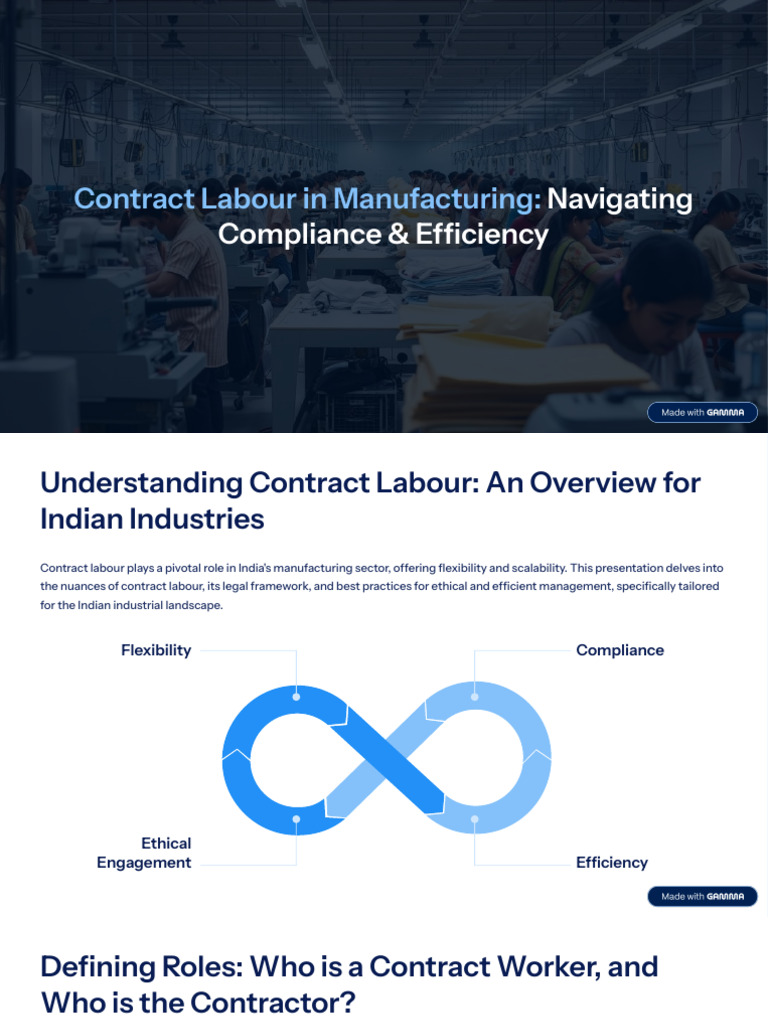 Contract Labour Compliance in India | PDF | Employment | Labour Law