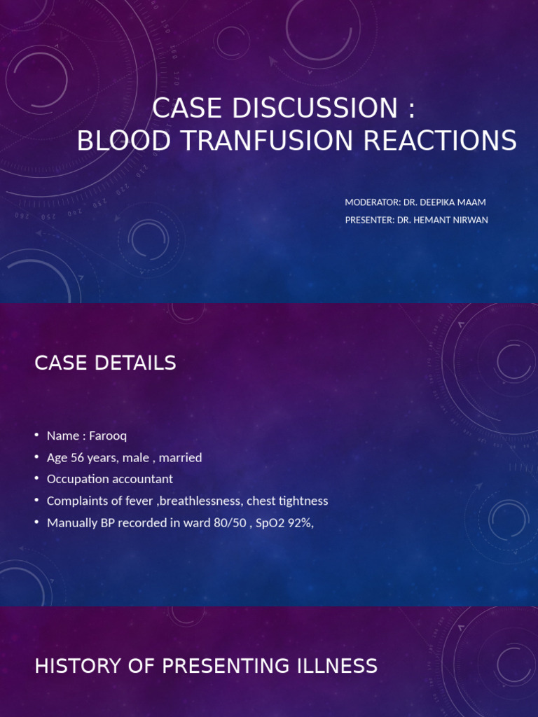 Blood Transfusion Reaction Case Study | PDF | Blood Transfusion | Blood ...