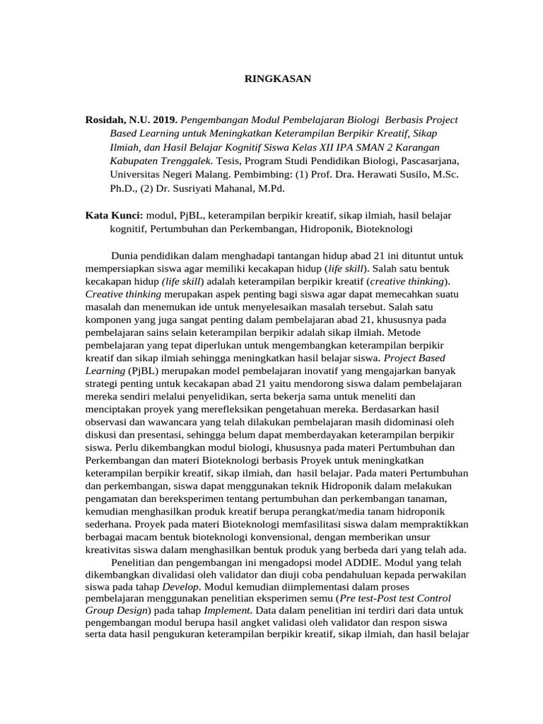 Abstrak Tesis | PDF