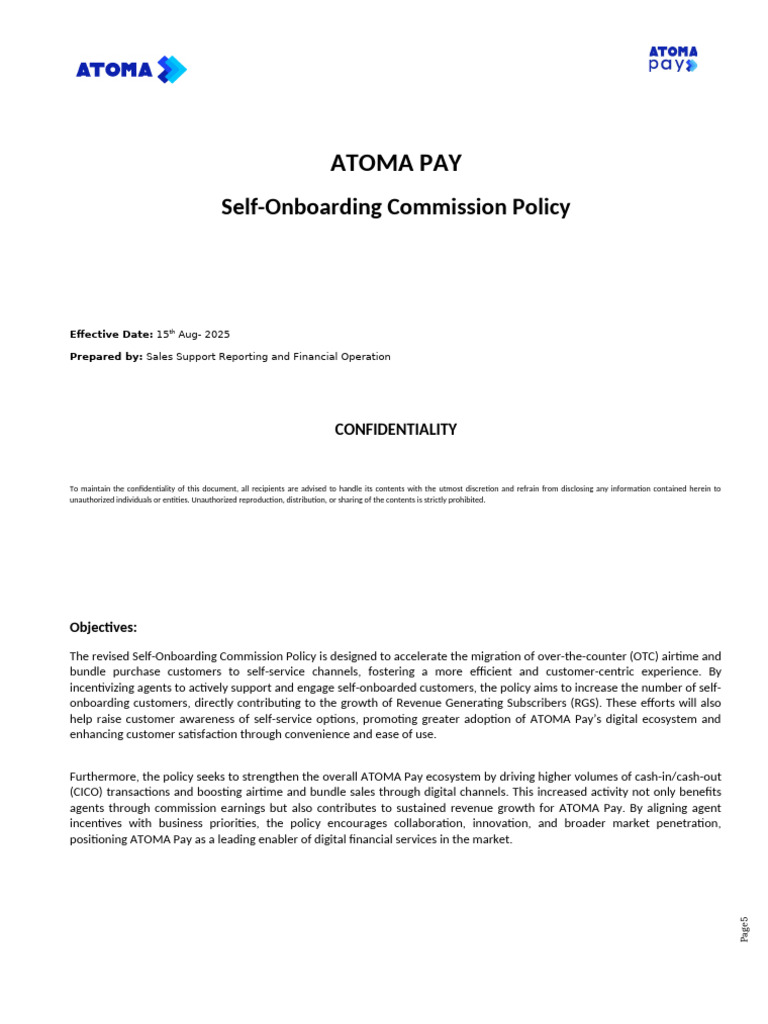 ATOMA Pay Commission Polices Self-Onboarding Aug 15, 2025 | PDF ...