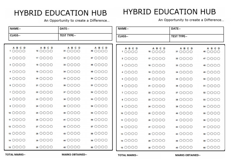 Hybrid Omr Minor Test PDF | PDF