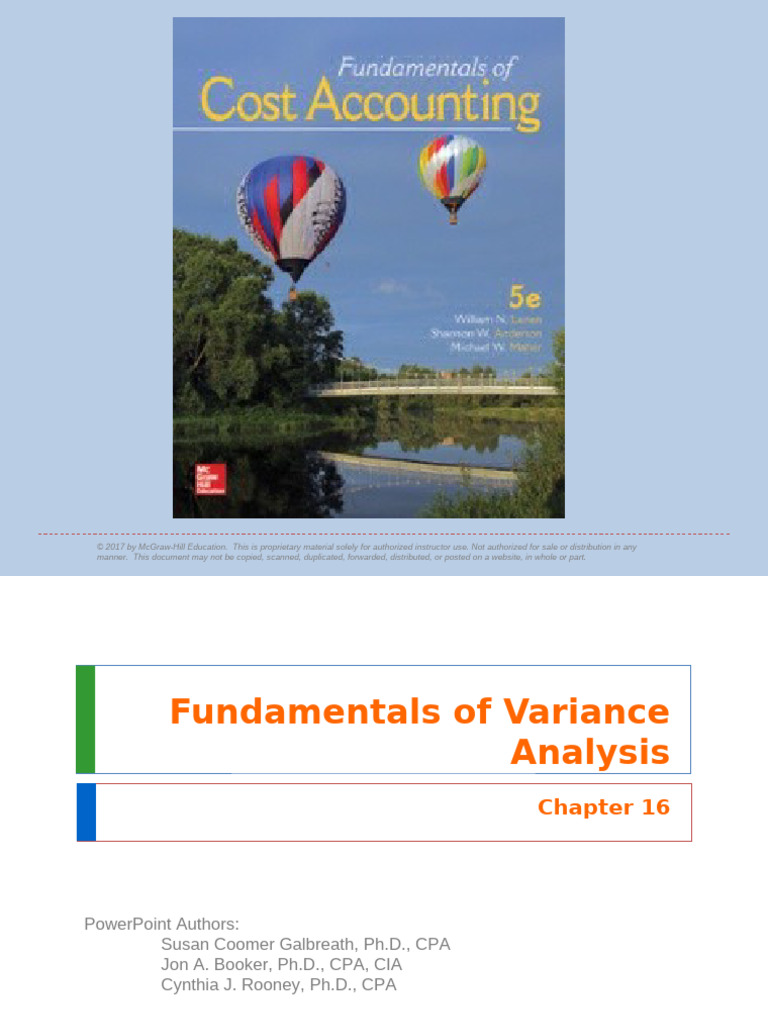 Fundamentals of Variance Accounting | PDF | Cost Of Goods Sold | Profit ...