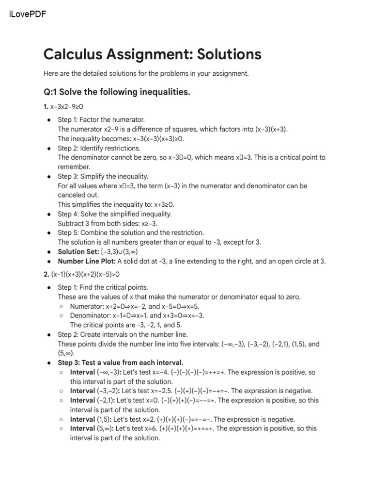Solution 1 Watermark | PDF | Function (Mathematics) | Asymptote