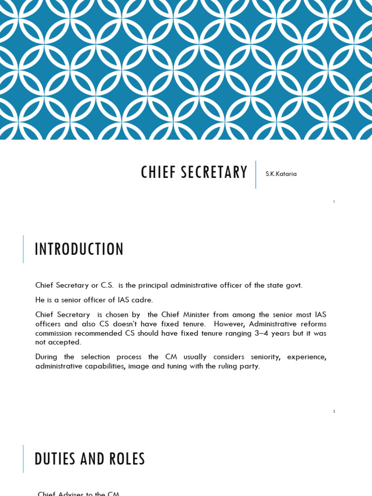 179 Chief Secretary | PDF