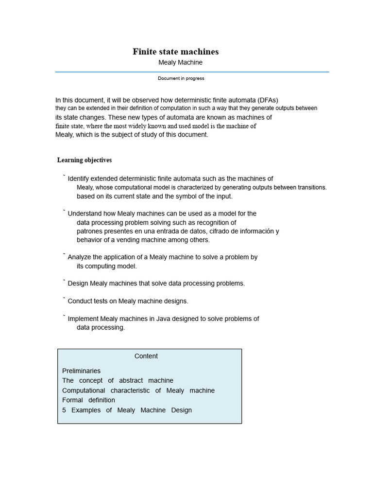 Understanding Mealy Machines in Automata | PDF | Models Of Computation ...