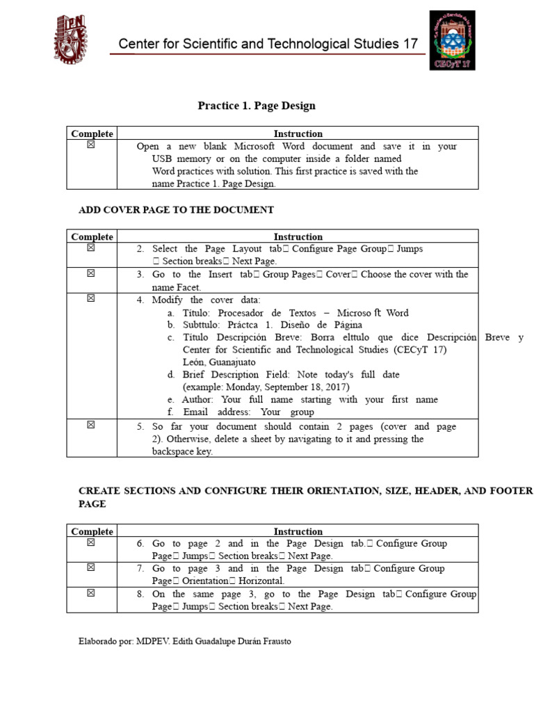Microsoft Word Page Design Practice | PDF | Microsoft Word | Software