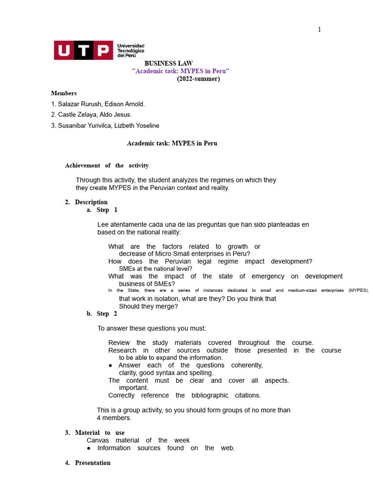 MYPES in Peru: Legal Impact and Challenges | PDF | Refinancing | Taxes