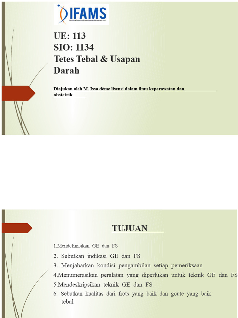 Tetes Tebal Dan Sediaan Darah | PDF