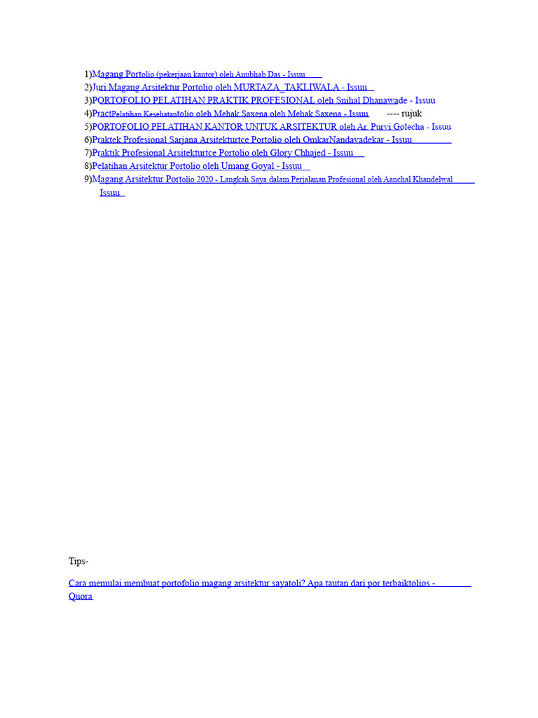 Contoh Portofolio Magang | PDF